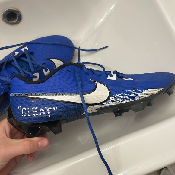 Nike | Shoes | Custom Blue Nike Offwhite Football Cleats | Poshmark